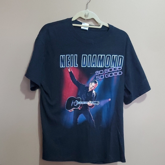 Gildan | Shirts | Neil Diamond Graphic Tshirt Black | Poshmark